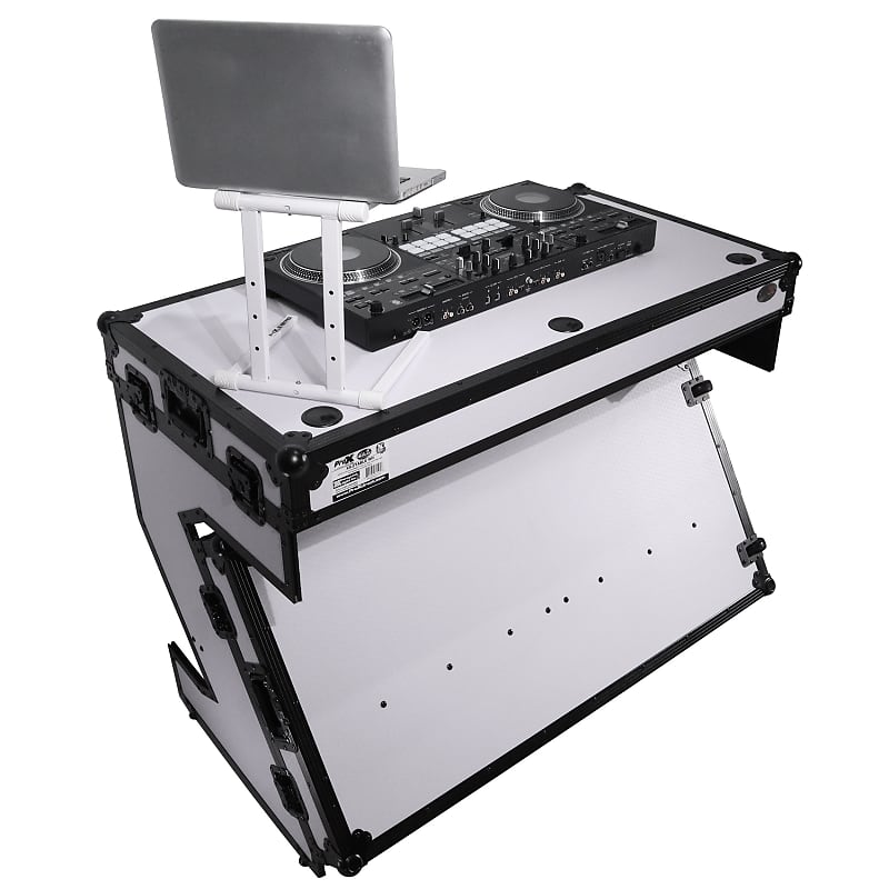 ProX Folding DJ Table Flight Case with Handles and Wheels - | Reverb