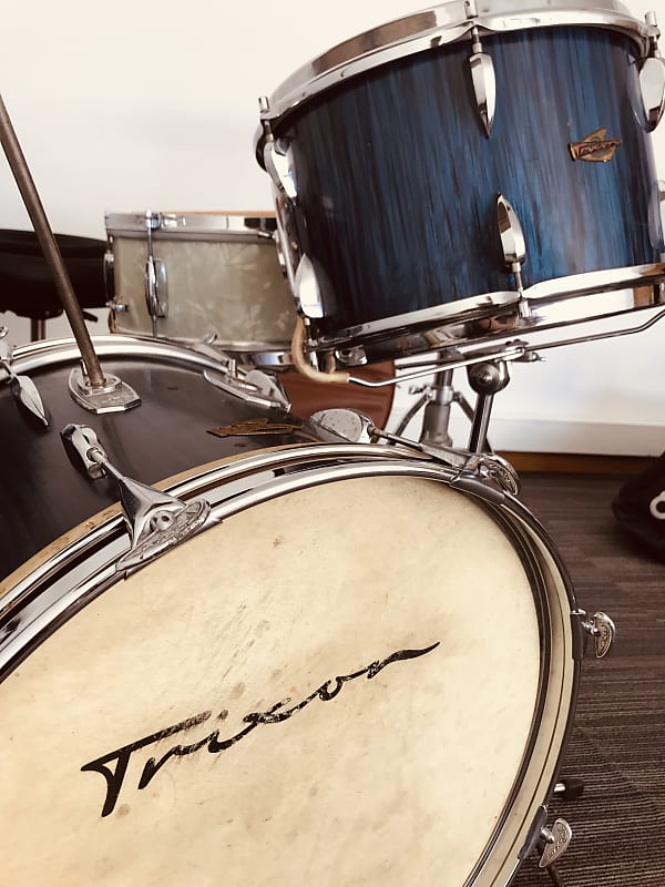 Vintage 20" Trixon Luxus Bass Drum 60's - Blue Stripes | Reverb