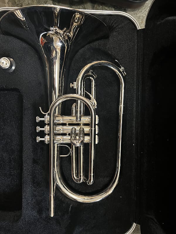 Silver Mellophone, with case and mouthpiece, | Reverb