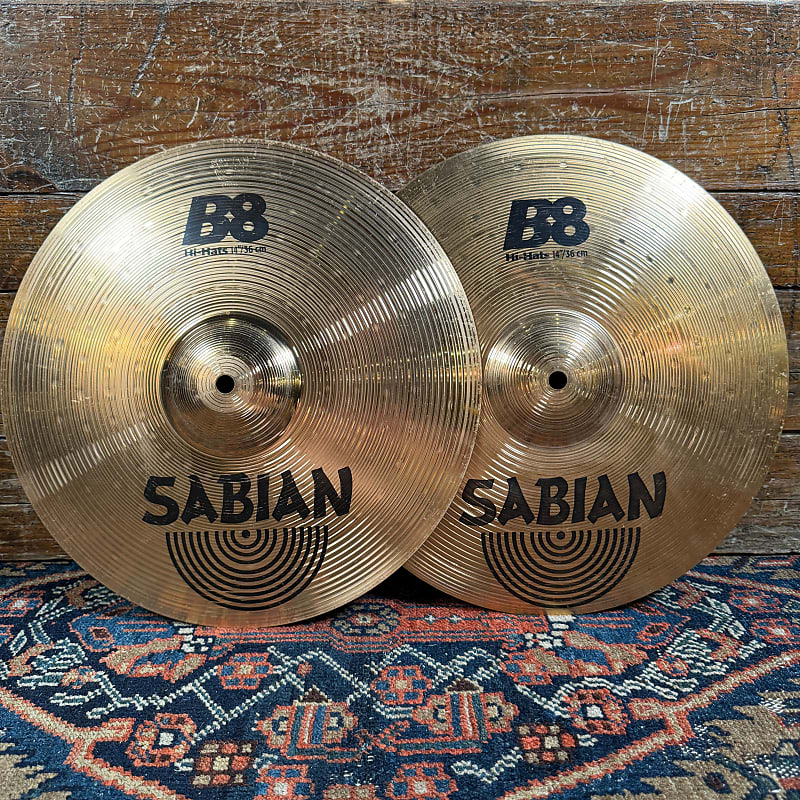 14" Sabian B8 Hi-Hat Cymbal Pair 974g/976g | Reverb