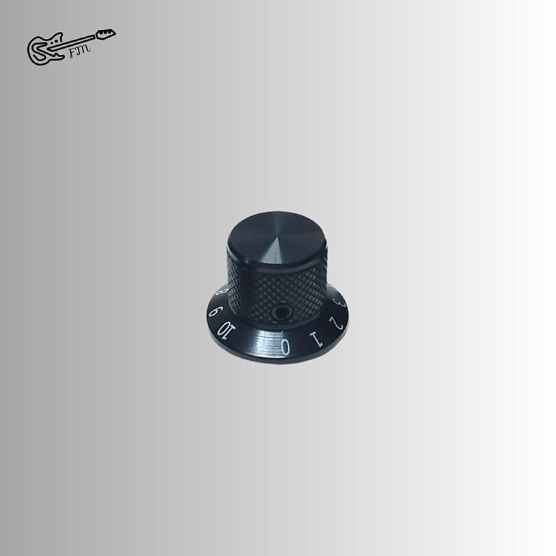 Black with Numbers Cap Style Single Guitar Knob-Black | Reverb