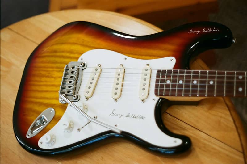 1995 G&L George Fullerton Legacy in Sunburst W/ Sharp V Neck | Reverb