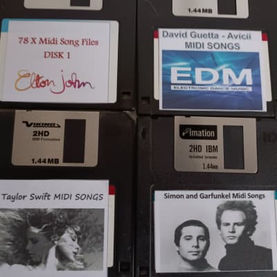 Midi Song Diskettes - Retro Midi Songs Files Floppy Disk - | Reverb