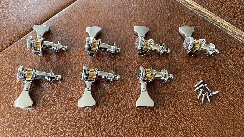 Hipshot Open Gear Locking Tuners Tuning Machines 7-String 4x3 | Reverb