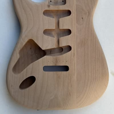 Strat Style Guitar Body with Maple Pickguard and Back Plate | Reverb