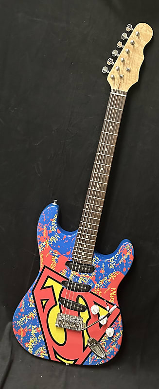 Unbranded Superman Stratocaster - DC Comics Licensed | Reverb