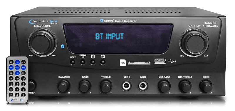 Technical Pro RXM7BT 1000w Home Receiver Bluetooth Amplifier | Reverb
