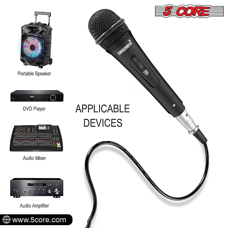5 Core Microphone XLR Dynamic Mic Karaoke Singing Handheld | Reverb