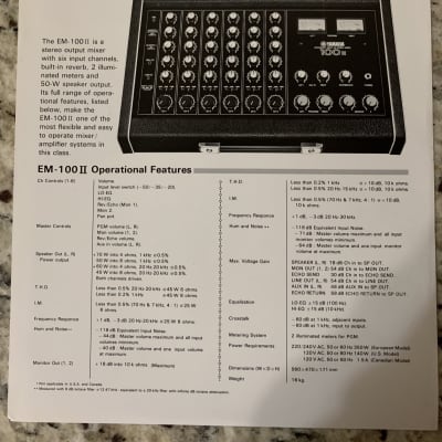 Yamaha EM-100 II Brochure 1984 | Reverb