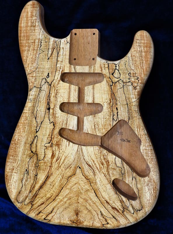 Spalted Maple Top / Mahogany Wood Strat body Standard | Reverb