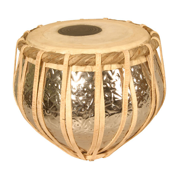 banjira Pro Embossed Nickel Plated Brass Bayan Tabla - Bayan | Reverb