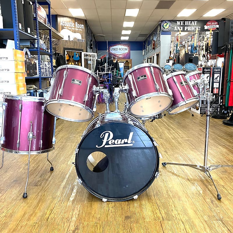 Pearl Export early 90s - Red Used 7 Piece | Reverb