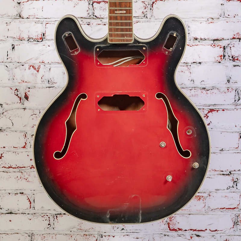 Encore - 335 - Semi-Hollow Teisco MIJ 1960s Project Husk, Red | Reverb