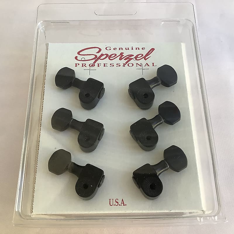 Sperzel 3x3 Sound Lock Tuners, Black, Closed Back, #6 Buttons | Reverb