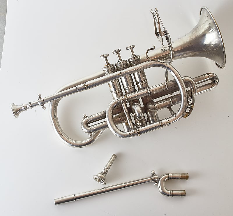 French Besson French Besson Grand Prix 1900 Cornet Silver | Reverb