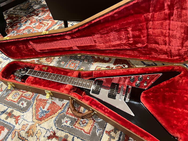 Gibson flying V limited edition mirror pick guard black rare | Reverb