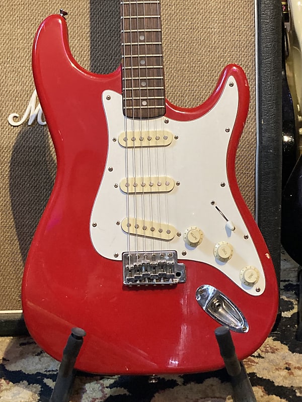 Lotus Doublecut Strat Syle Guitar MIK 1980s - Red | Reverb