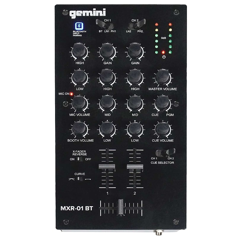 Gemini MXR-01BT 2-Channel Professional DJ Mixer with | Reverb Canada