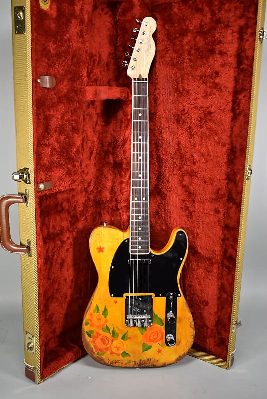 New Guardian Hand Painted Flower Telecaster w/HSC | Reverb