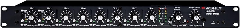 Ashly LX-308B Rackmount 8-Channel Stereo Line Mixer | Reverb