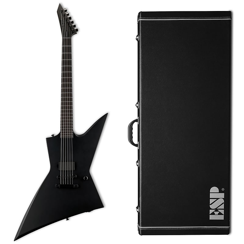 ESP LTD EX Black Metal Black Satin Electric Guitar + ESP EX | Reverb
