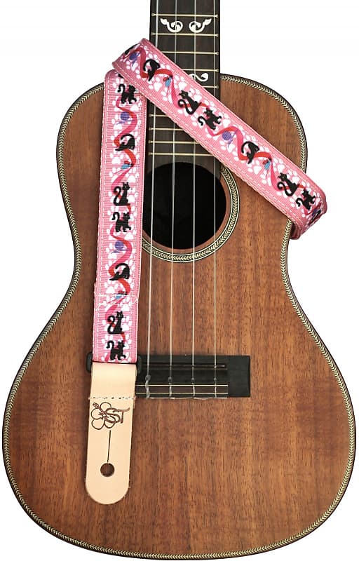 Sherrin's Threads 1" Premium Print Ukulele Strap - Cats on | Reverb