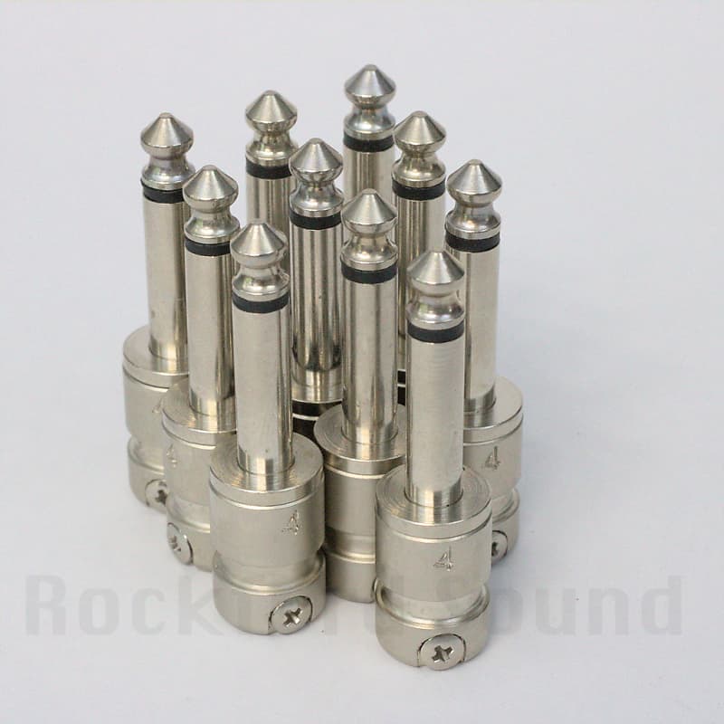 Squareplug SPS4 – 10 pcs Short-Body ¼” Straight Plugs, Nickel | Reverb