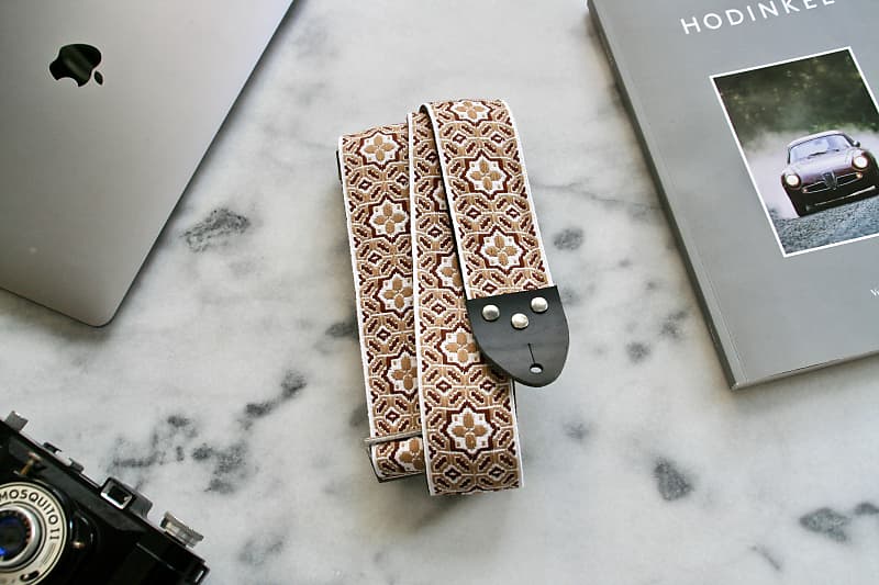 Vintage 60s Beige 'Octa star' Hippie Guitar Strap Replica | Reverb UK
