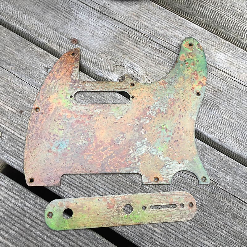 Rusted Relic Patina Rust tele pickguard with control plate. | Reverb