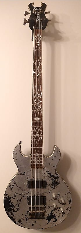 Schecter Diamond Series Devil Tribal Bass 2002 Custom Silver | Reverb