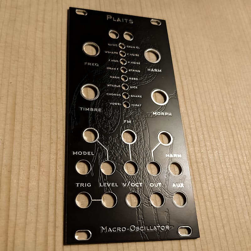 DIY Panel for Mutable Plaits (black and silver) | Reverb
