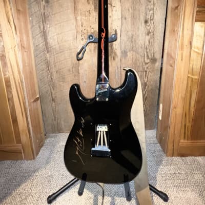 Squier Stratocaster 1983 Black Custom Paint Job | Reverb