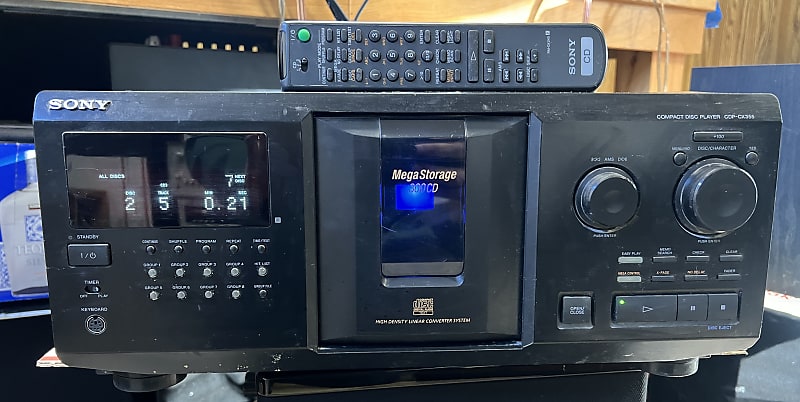 SONY CDP-CX355 Mega Storage 300-CD Player Changer w/ Remote; | Reverb