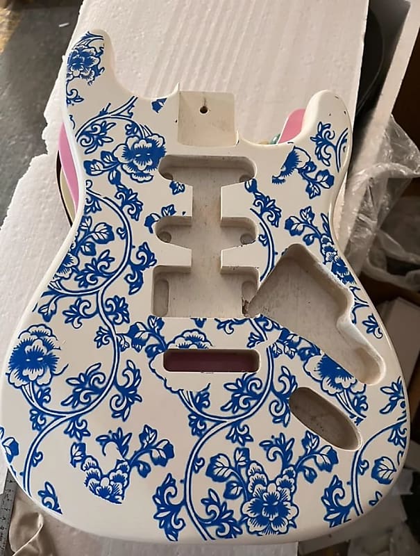 Blue Patterns Finish Strat Style Guitar Body Project Kit | Reverb