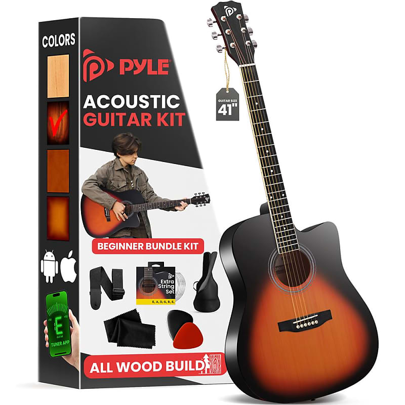 Pyle 41" Acoustic Guitar Kit | Reverb