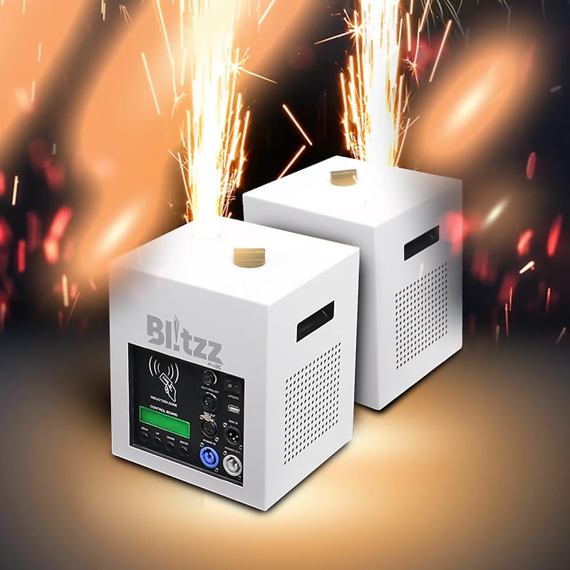 BlitzzFX Set of two Cold Spark Machines with White Covers and | Reverb