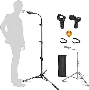 Mic Stand, Boom Microphone Stands Tripod Gooseneck Microphone | Reverb