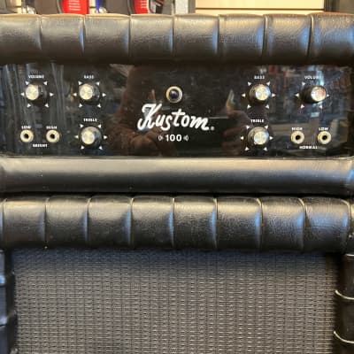 Vintage 1970's Kustom 100 Head & Cab Guitar Amp (Black) | Reverb