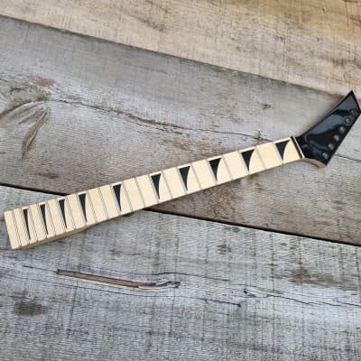 22 fret Reverse head sharkfin inlays maple shred guitar Neck | Reverb