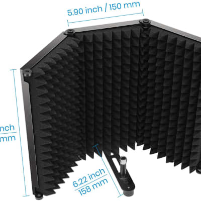Microphone Isolation Shield, Pop Filter, Foldable With 3/8" | Reverb