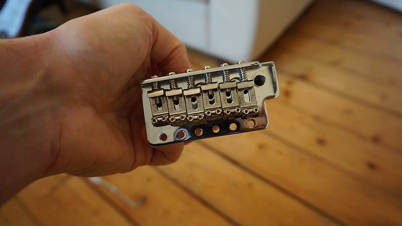 Fender stratocaster guitar bridge with tremelo arm left | Reverb UK