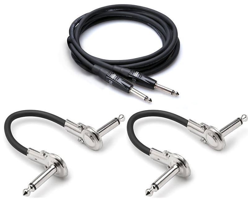 Hosa 10 Foot Cable and 2 Flat Patch Cables! HGTR010 and 2 | Reverb