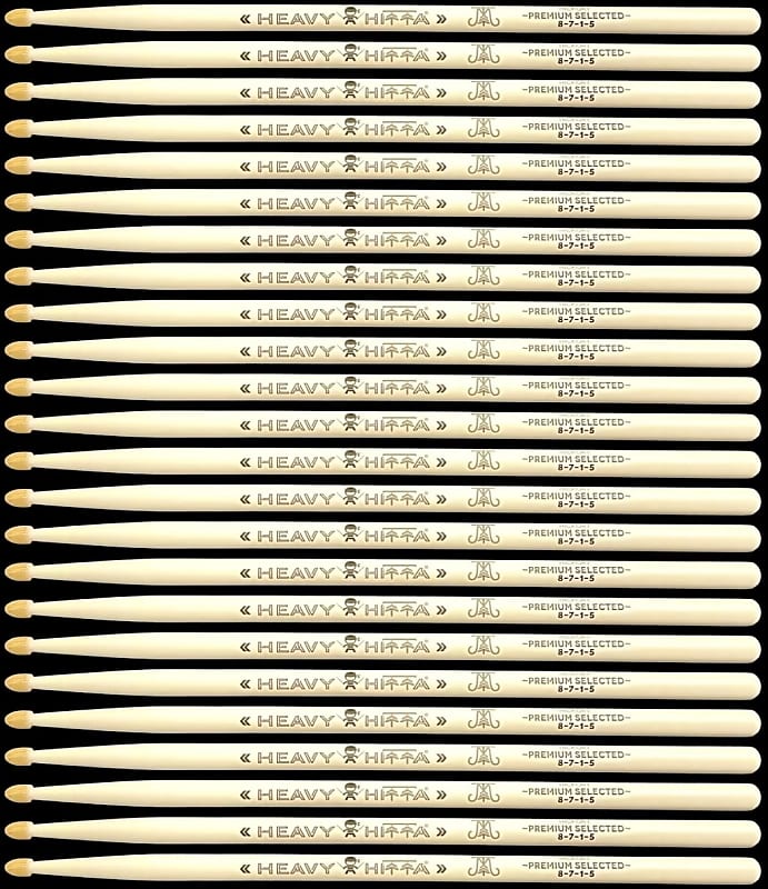 12-Pack Of Heavy Hitta 8-7-1-5 Drumsticks(White) | Reverb