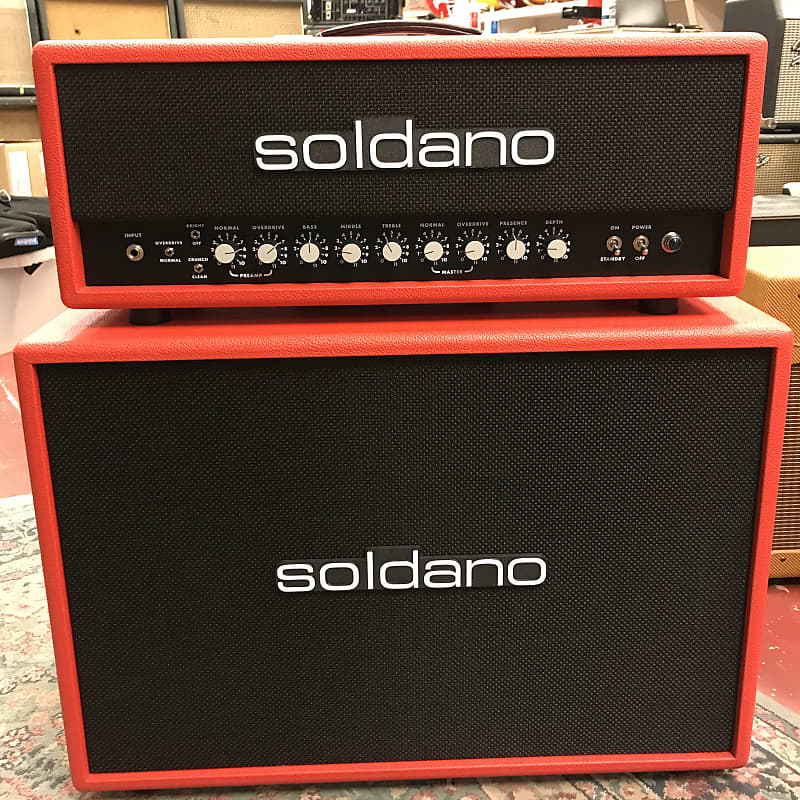 Soldano SLO-100 Red Bronco Head with Matching 2x12 Cabinet | Reverb