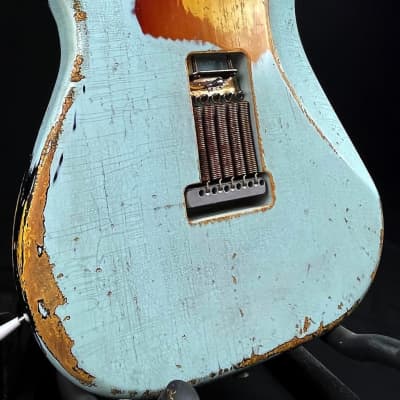 Custom/Hybrid Stratocaster, Heavy Relic, Sonic Blue over | Reverb