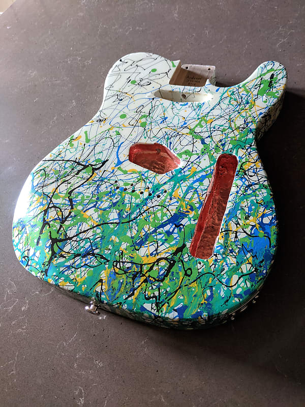 Telecaster Contoured Hand Painted Art Guitar Body | Reverb