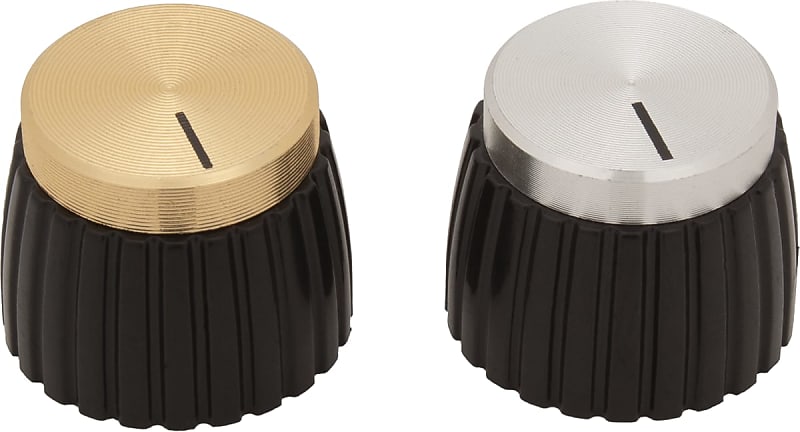 Knob - Push-On, Marshall Style, black base / Gold | Reverb