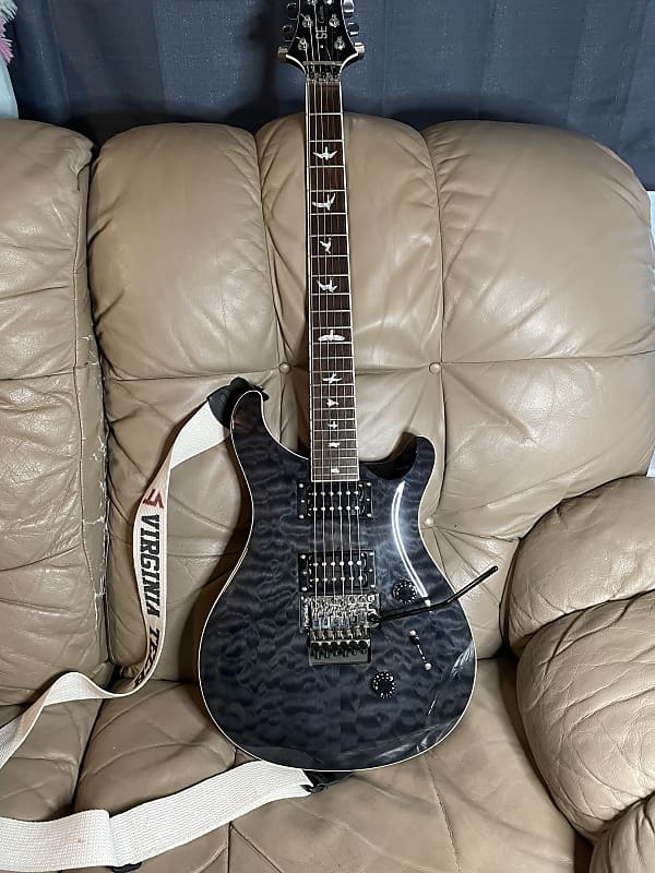 PRS SE custom 24 Floyd rose Blue Quilted maple too | Reverb