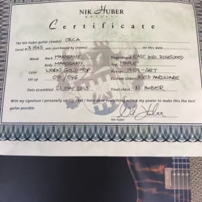 Nik Huber Orca Gold Top | Reverb