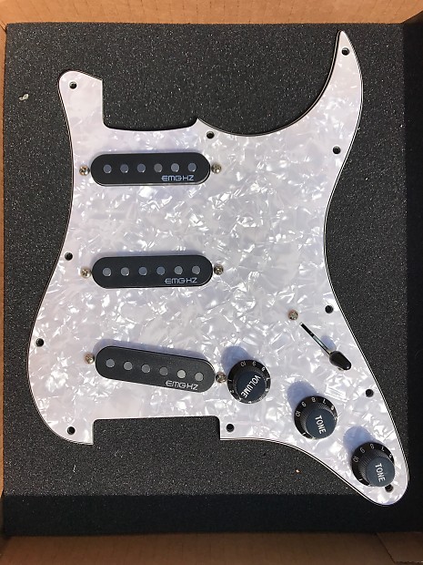EMG HZ Loaded Pickguard EMG HZ Pickup set Black/Pearl | Reverb